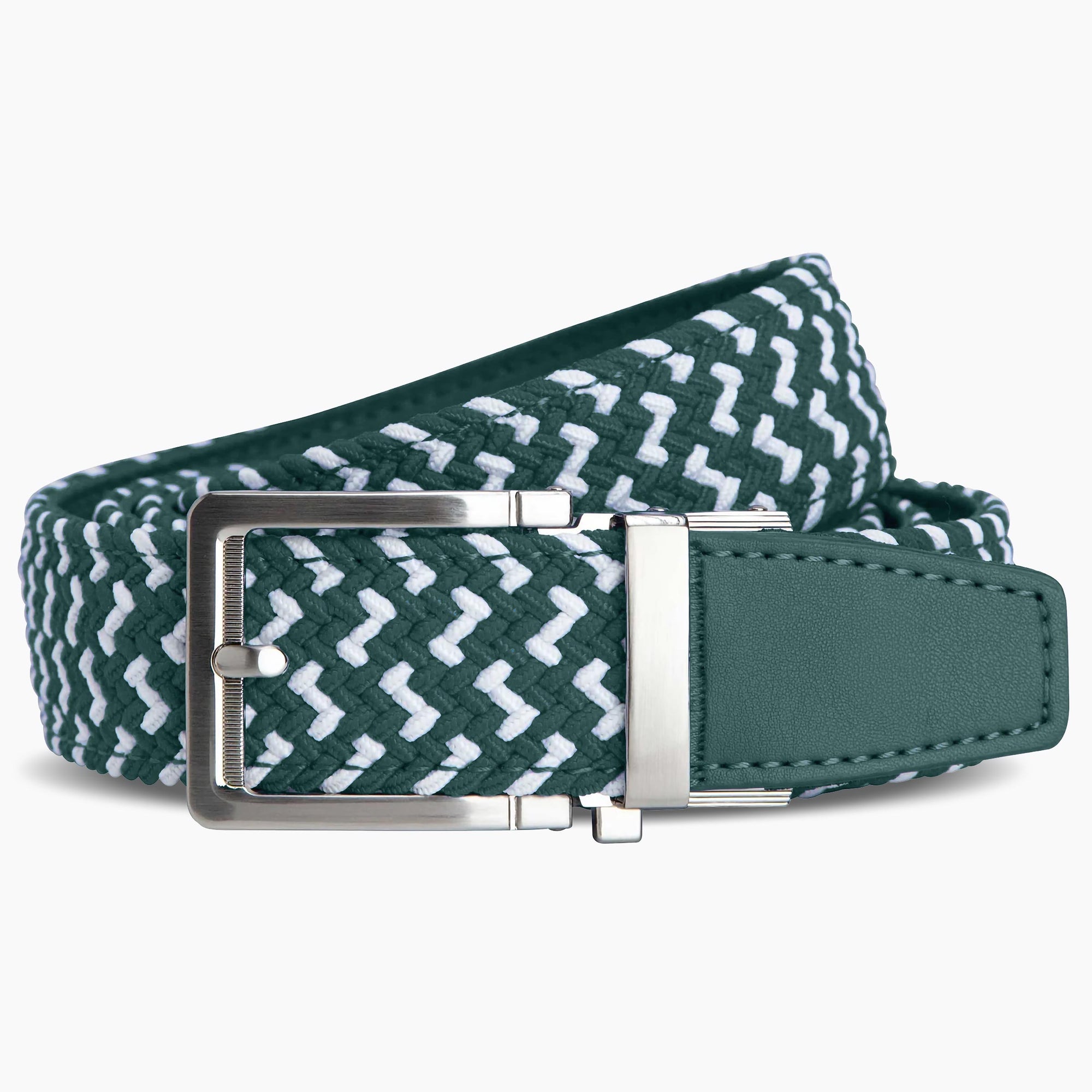 Braided Green & White, 1 3/8" Strap, Golf Belt