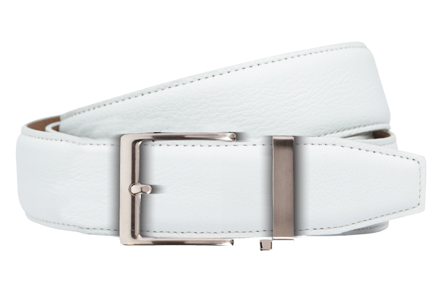 Pebble White, 40mm Strap, Dress Belt