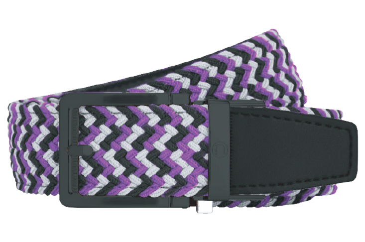 Braided Purple, Silver & Black, 1 3/8" Strap, Golf Belt – Nexbelt